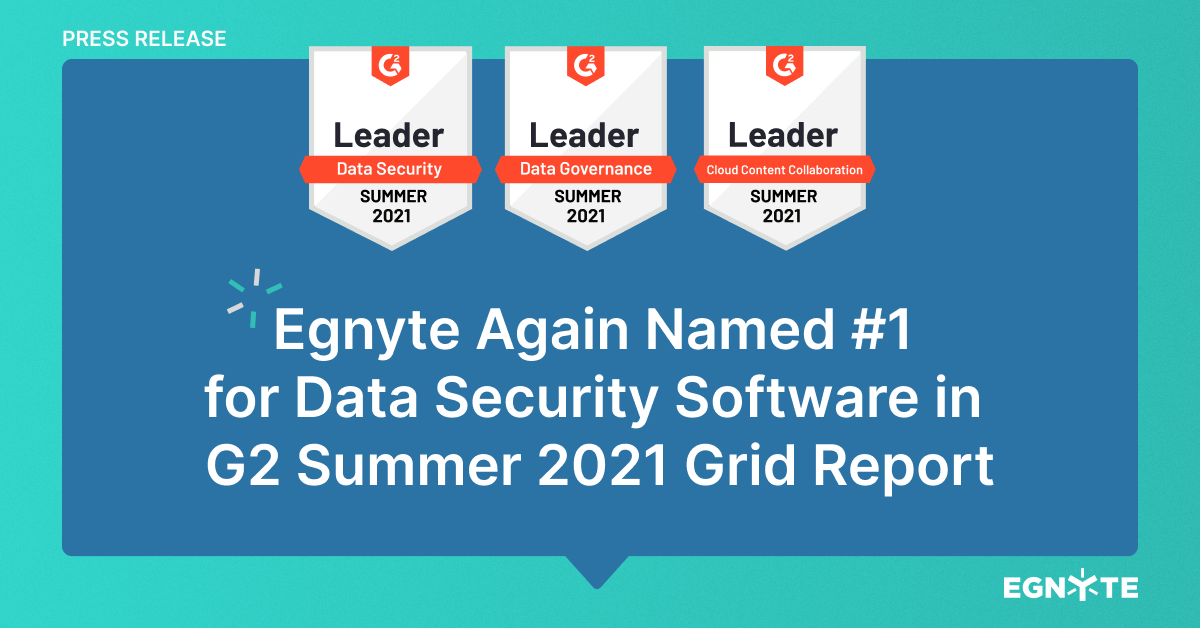 Egnyte Again Named No. 1 for Data Security Software in G2 Summer 2021 ...