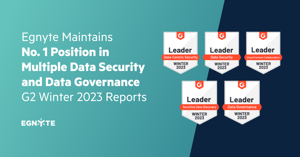 Egnyte Maintains No. 1 Position in Multiple Data Security and Data ...