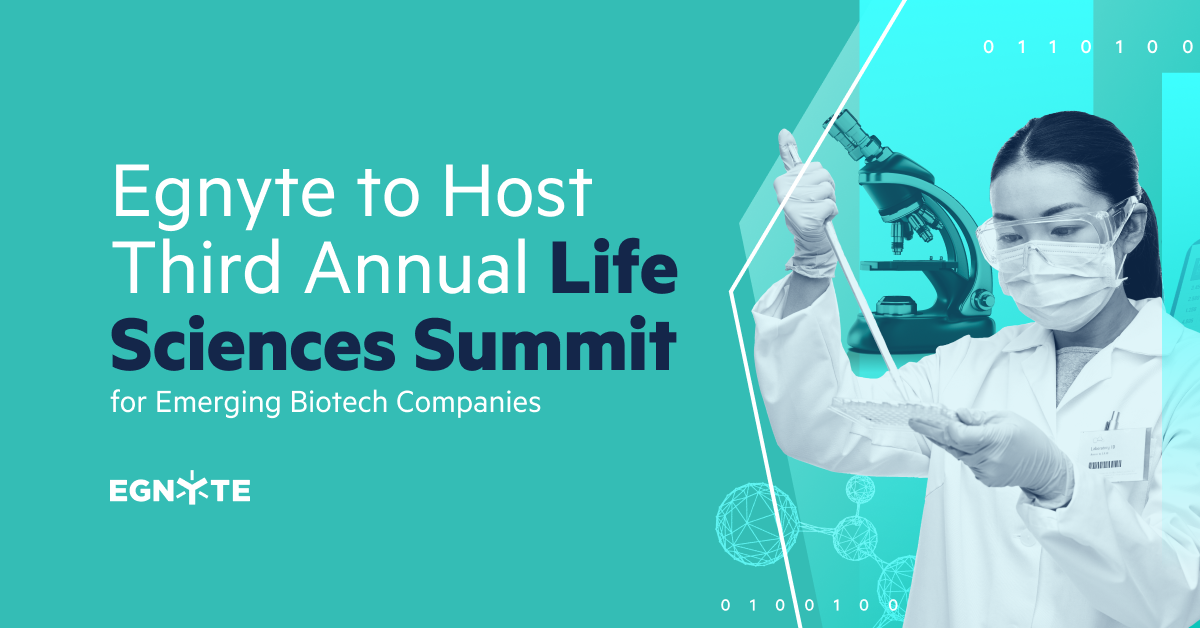 Egnyte to Host Third Annual Life Sciences Summit for Emerging Biotech Companies | Egnyte