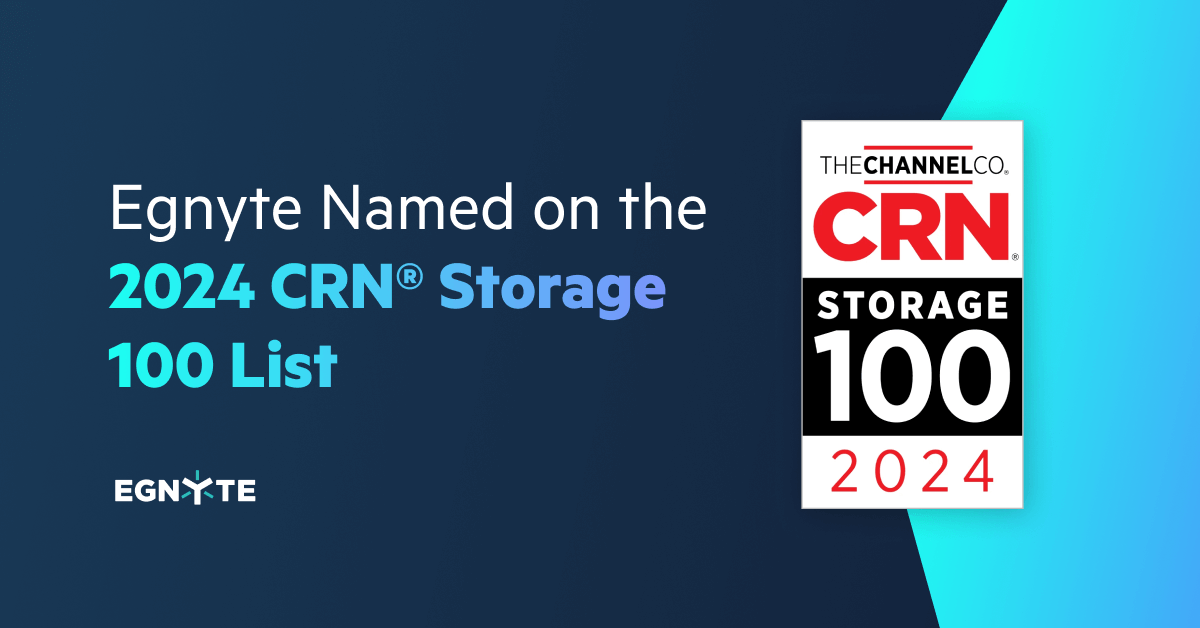 Egnyte Named on the 2024 CRN® Storage 100 List